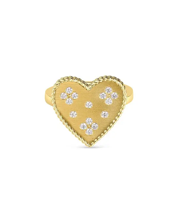 Roberto Coin 18k Yellow Diamond Heart Ring - Gold