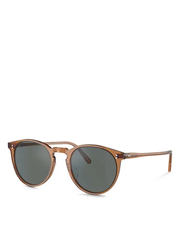 Oliver Spencer O'malley Round Sunglasses, 48mm - Brown/gray Solid