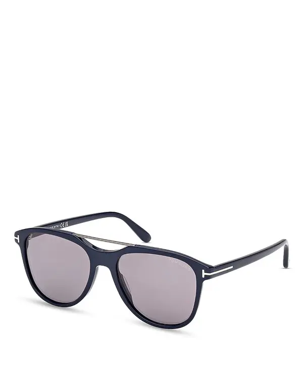TOM FORD 54mm Pilot Sunglasses - Blue/gray Solid