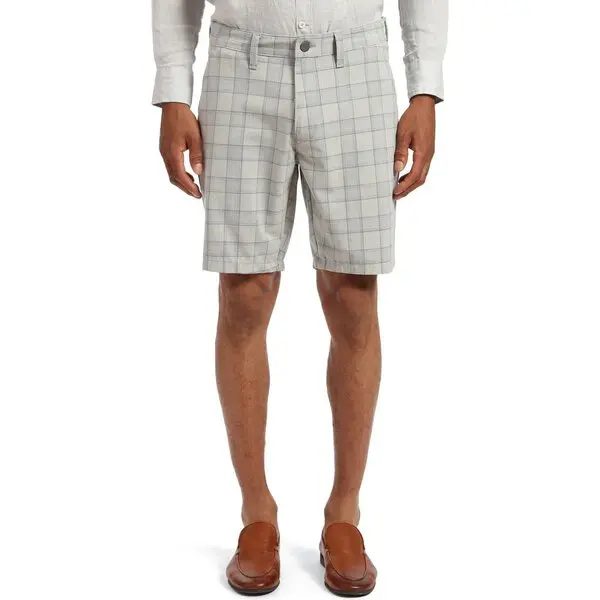 34 Heritage Arizona Check Slim Fit Chino Shorts - Grey/blue Checked