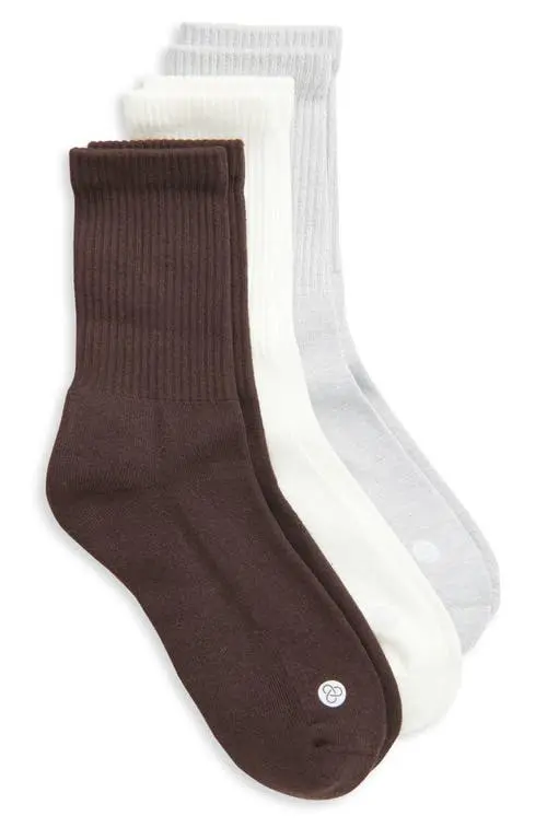 Zella 3-pack Crew Socks - Brown Mole'