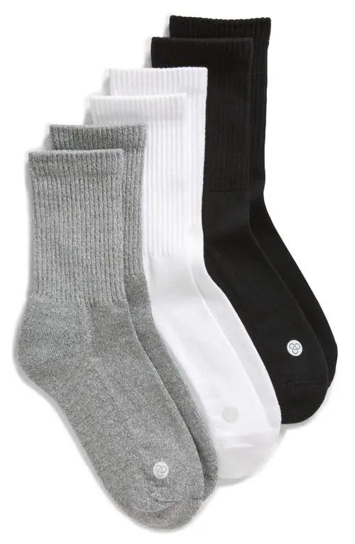 Zella 3-pack Crew Socks - White Multi