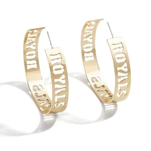 WEAR BY ERIN ANDREWS X Baublebar Kansas City Royals Large Cutout Hoop Earrings - Gold