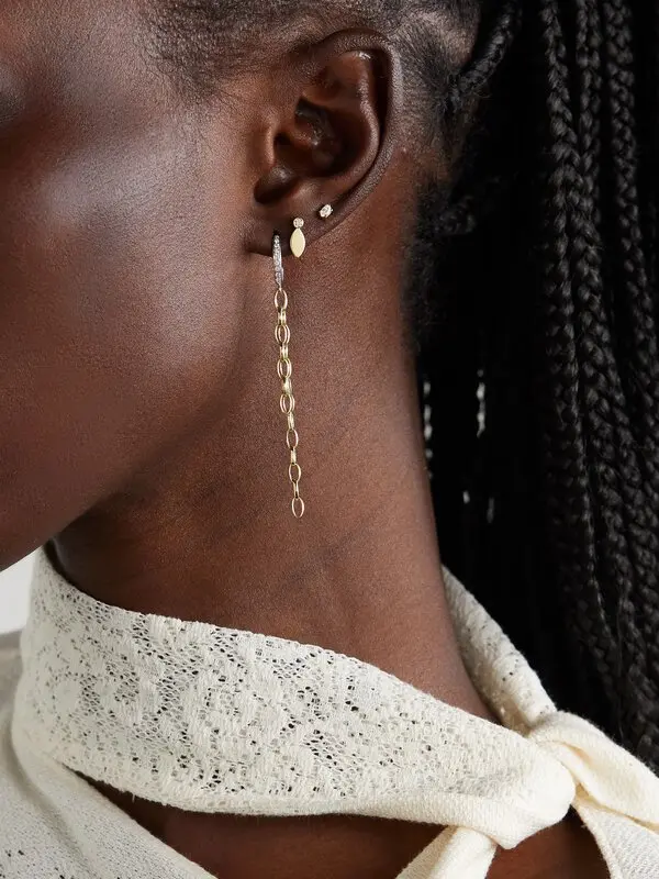 JENNIFER MEYER 18-karat And Diamond Marquise Earrings