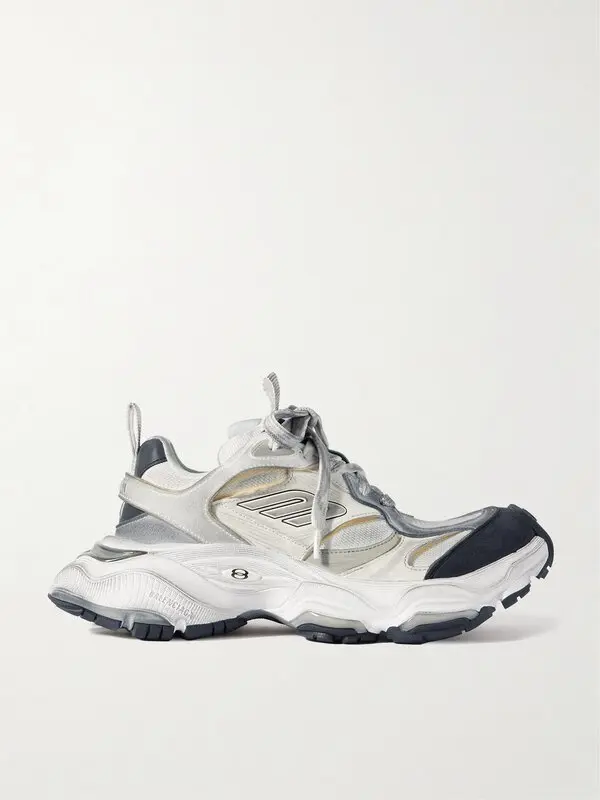 Balenciaga Cargo Distressed Sneakers In White 30% Off Editorialist
