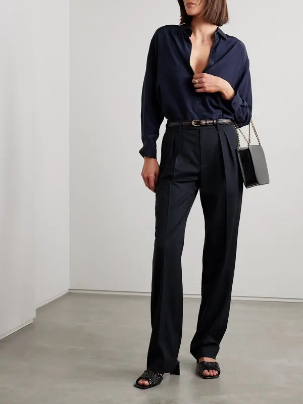 NILI LOTAN Alphonse Pleated Straight-leg Pants