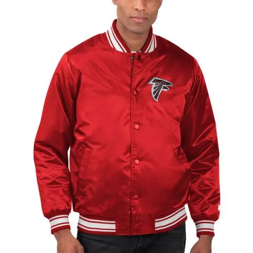 STARTER Atlanta Falcons Locker Room Satin Varsity Full-snap Jacket