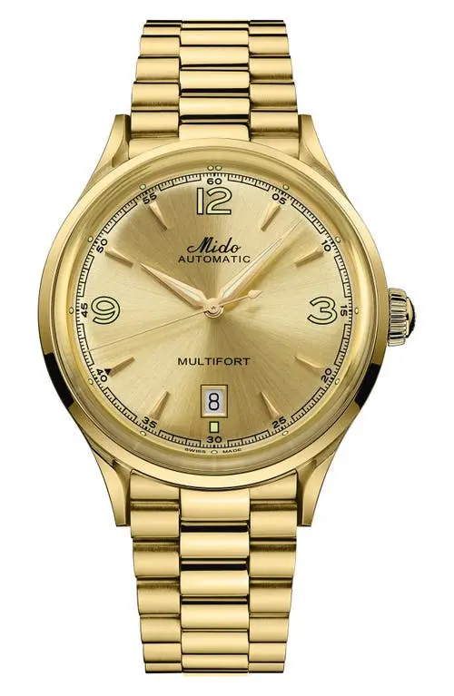 MIDO Multifort Automatic Bracelet Watch - Champagne/golden