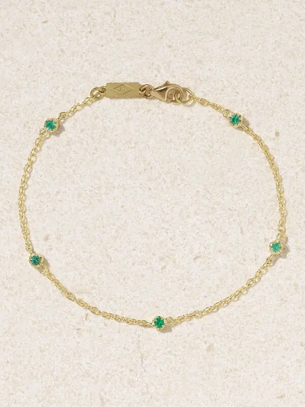 JENNIFER MEYER 18-karat Emerald Bracelet