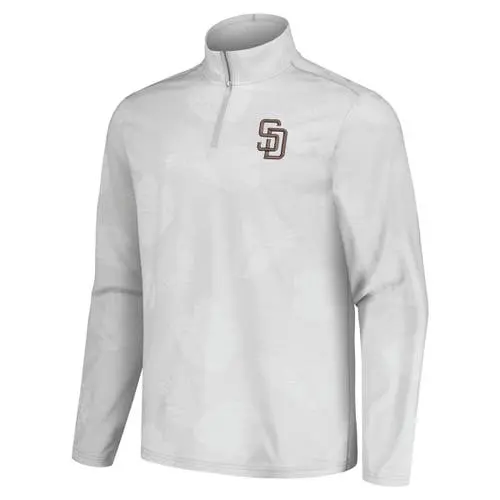 Tommy Bahama San Diego Padres Delray Frond Islandzone Half-zip Jacket - Gray