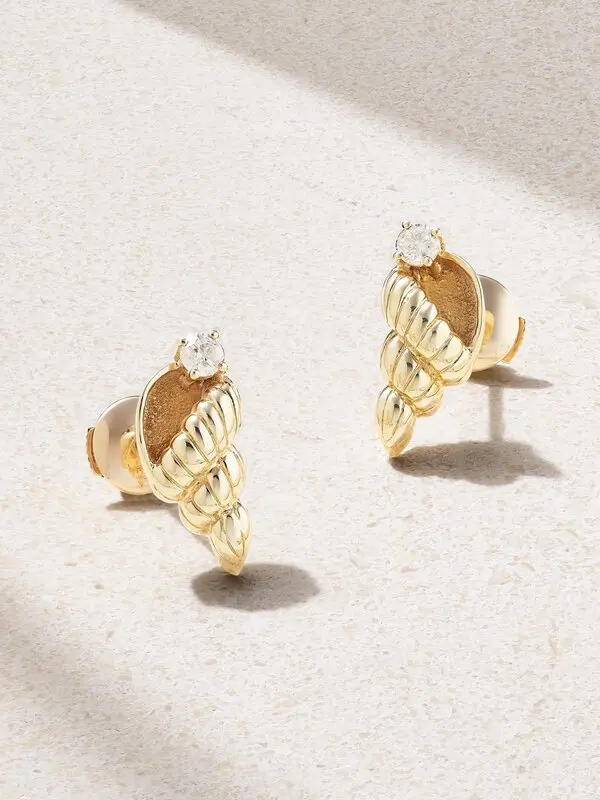 Yvonne Léon 9-karat Diamond Earrings - Gold