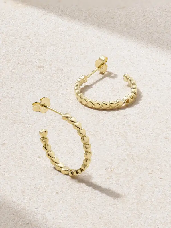 JENNIFER MEYER Small Open Heart Hoop Earrings - Gold