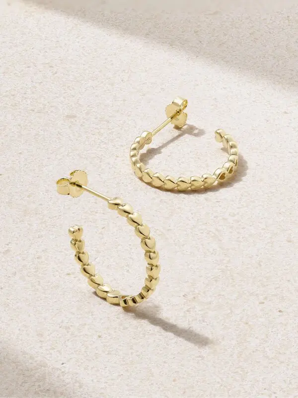 JENNIFER MEYER Small Heart 18-karat Hoop Earrings