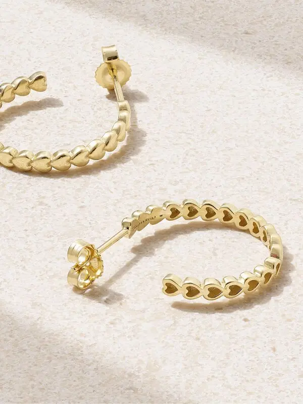 JENNIFER MEYER Small Heart 18-karat Hoop Earrings