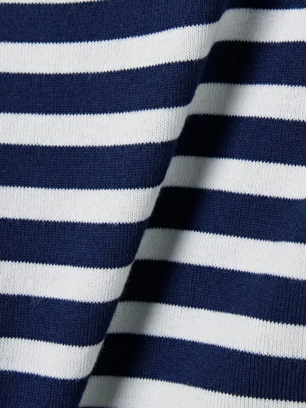 Denimist Cropped Striped Stretch-knit Sweater - Blue