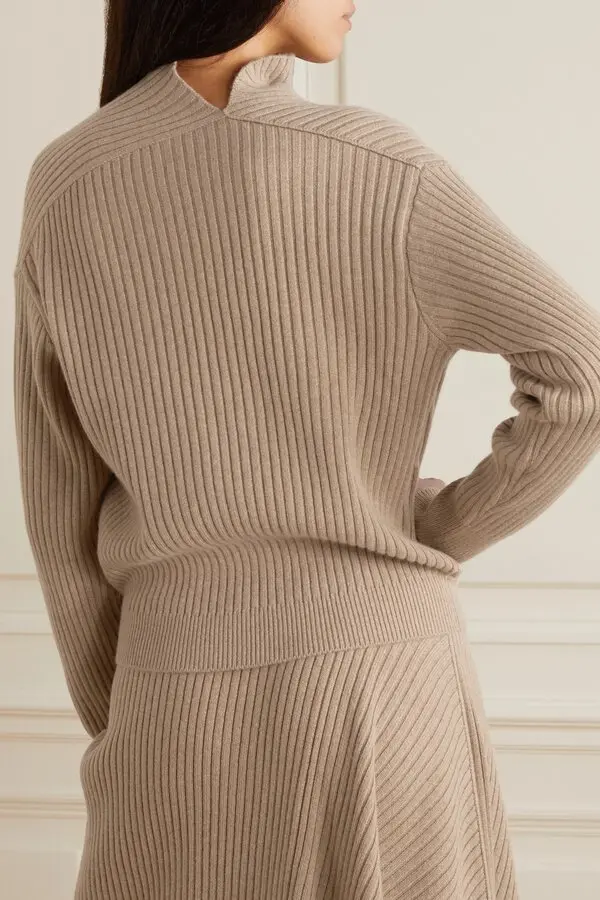 Loro Piana Ribbed Cashmere Turtleneck Sweater