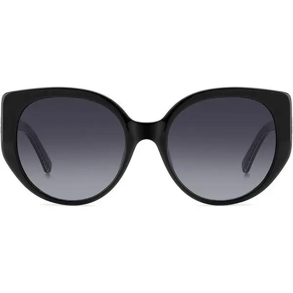 Kate Spade New York Seraphina 55mm Gradient Round Sunglasses - Black/ Grey Shaded
