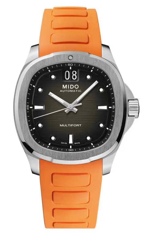 MIDO Multifort Square Automatic Strap Watch - Grey