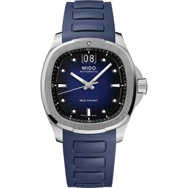 MIDO Multifort Automatic Rubber Strap Watch - Blue