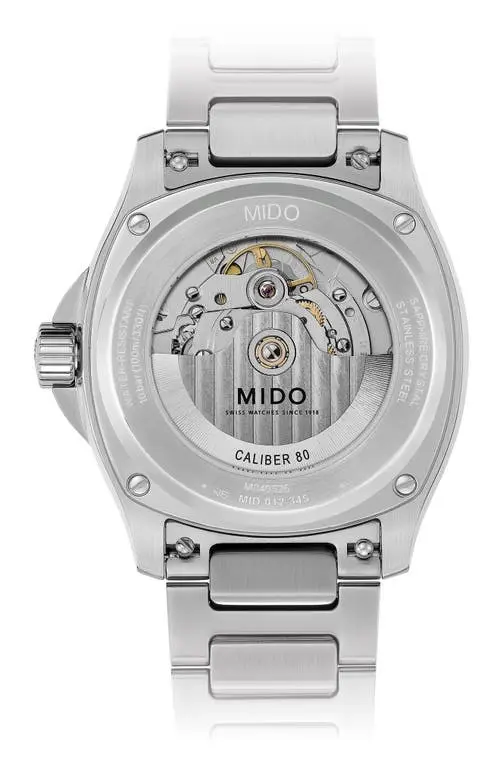 MIDO Multifort Square Automatic Bracelet Watch - Silver/blue