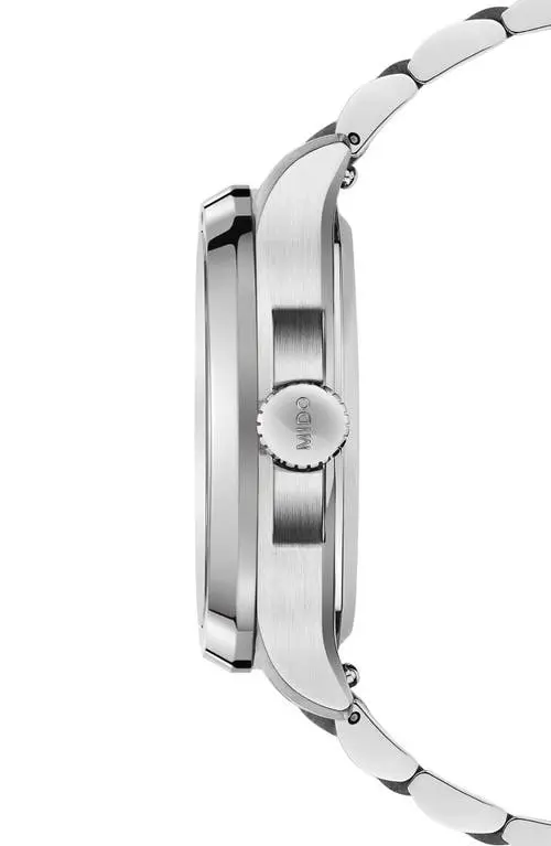 MIDO Multifort Square Automatic Bracelet Watch - Silver/blue