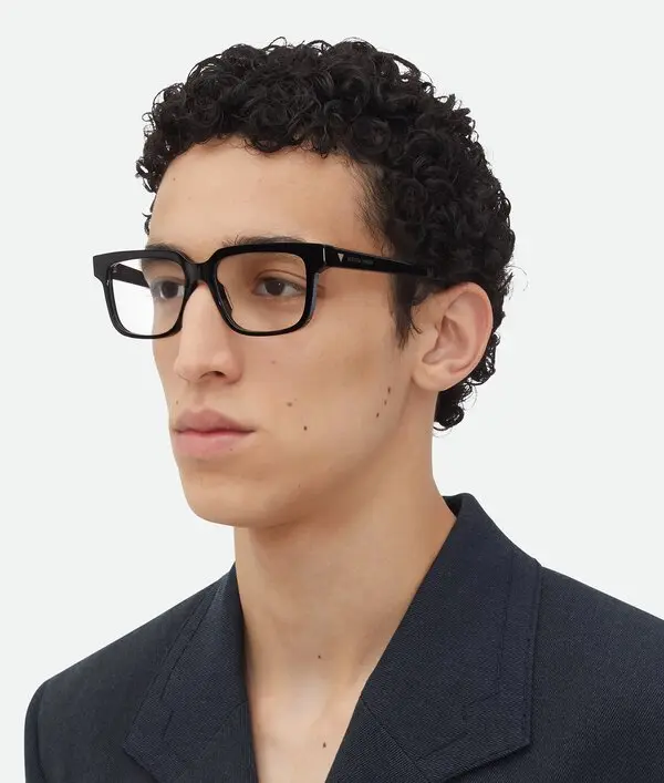 Bottega Veneta Soft Recycled Acetate Square Eyeglasses