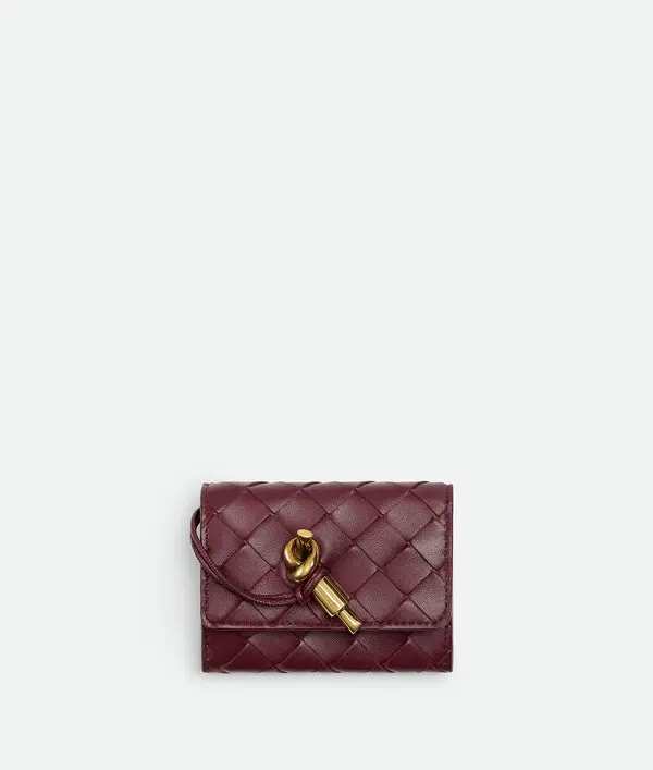 Bottega Veneta Andiamo Envelope Card Case - Bordeaux
