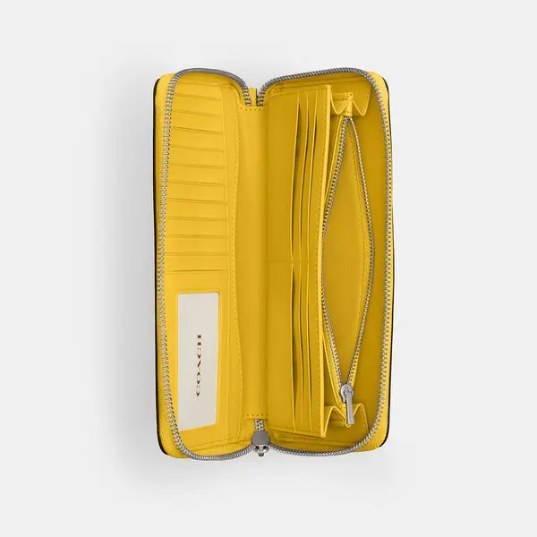 COACH® Essential Continental Wallet - Silver/canary