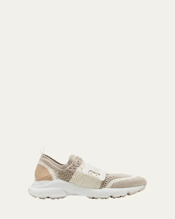 TOD'S Stretch Woven Cotton Runner Sneakers