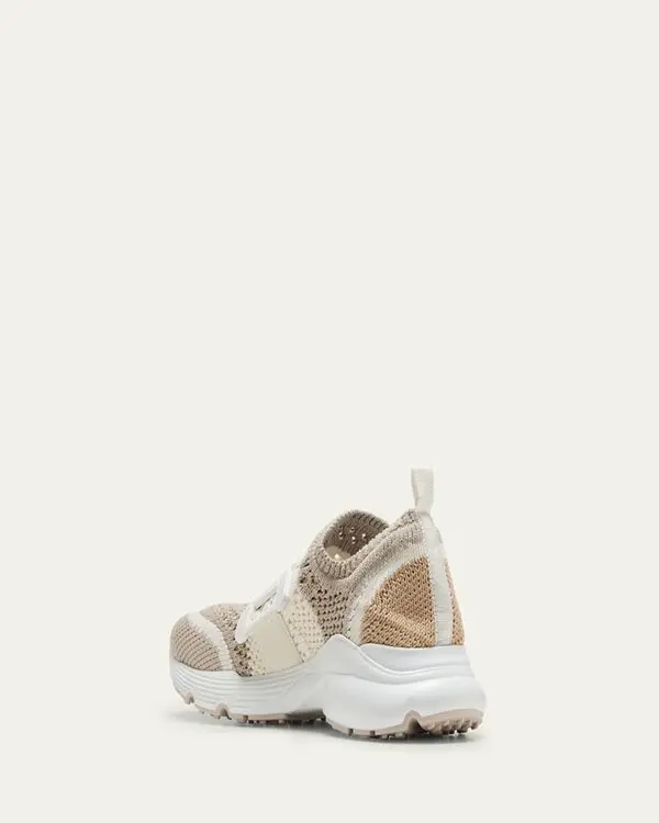 TOD'S Stretch Woven Cotton Runner Sneakers
