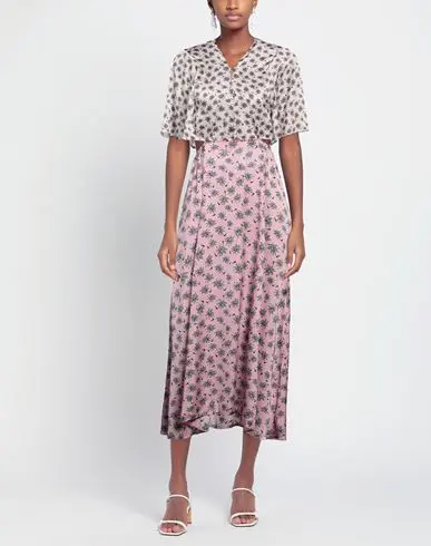 Maje Hawaiian-print Flared Maxi Dress - Pink