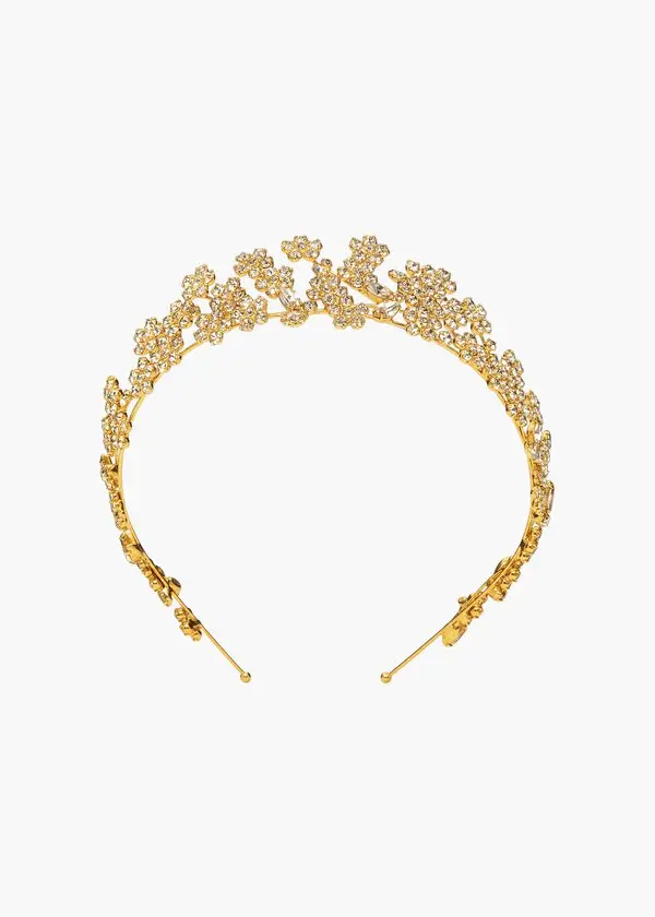 JENNIFER BEHR Meadow Tiara - Crystal Antique Gold