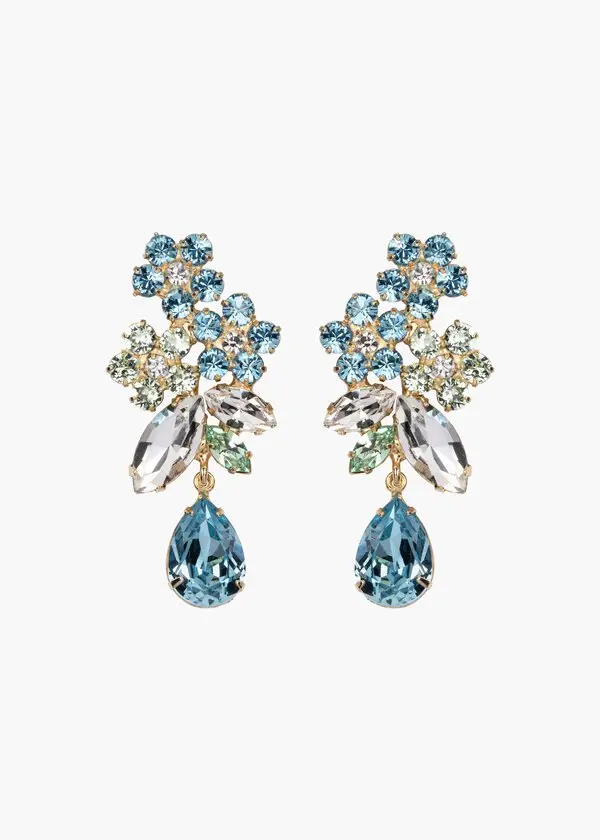 JENNIFER BEHR Bouquet Crystal Earrings - Bluebell
