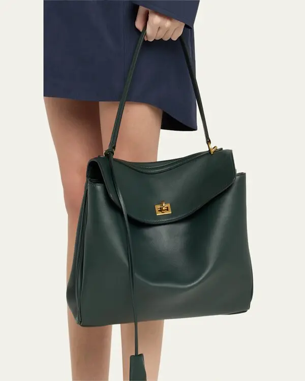 Balenciaga Rodeo Medium Leather Top-handle Bag - Pine Green
