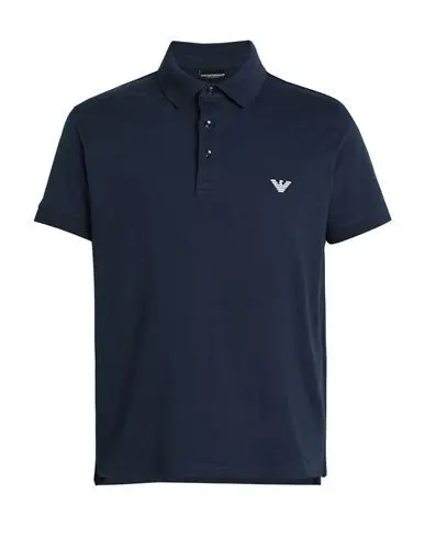 Emporio Armani Knit Polo S/sle Polo Shirt Size Cotton, Elastane - Navy