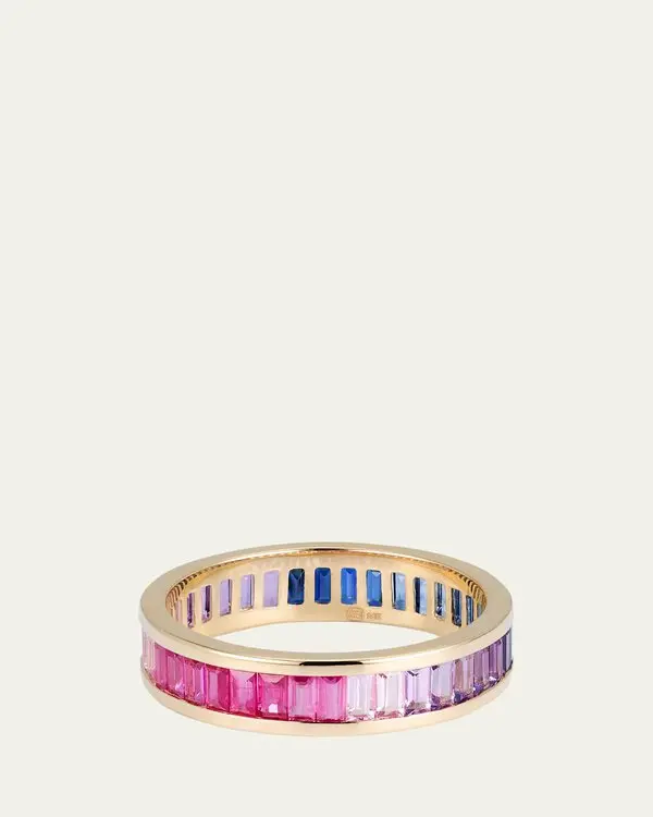 SYDNEY EVAN 14k Gemstone Baguette Eternity Ring - Gold