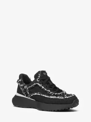 Michael Kors Ari Frayed Denim Trainer
