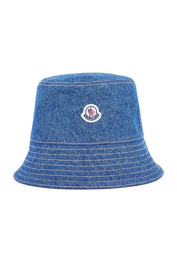 Moncler Denim Bucket Hat - Blue