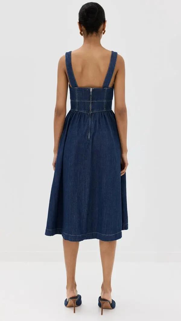 tagliatelle denim dress Reformation Strappy Midi In Ellis - 60% Off Reformation denim midi Size:L(4yrs) ship: 2-3 weeks Sheath/Column Cowl Neck Sleeveless Casual dresses A hook