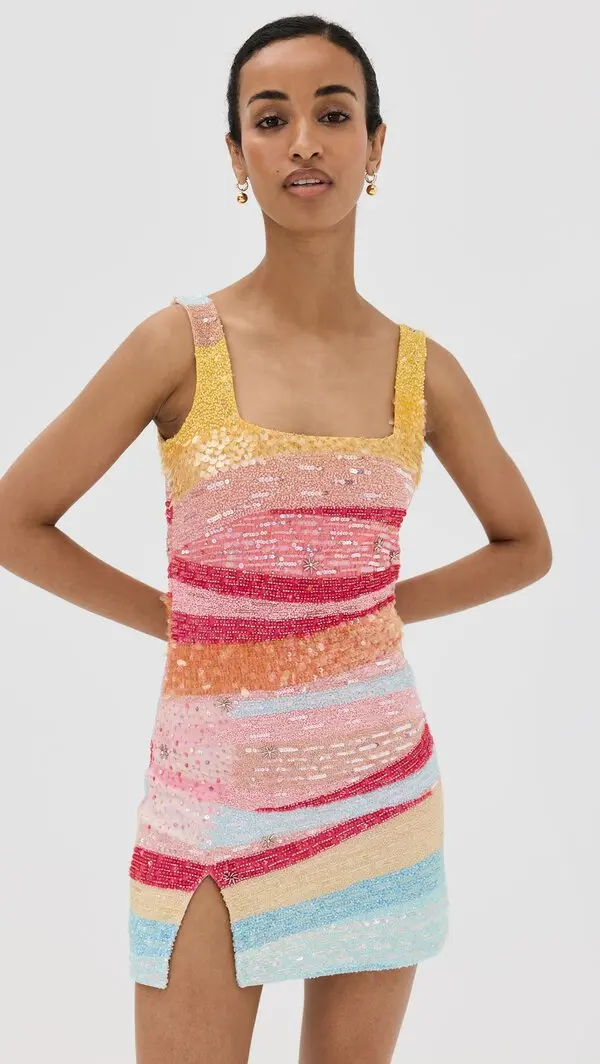 Staud Le Sable Embellished Mini Dress