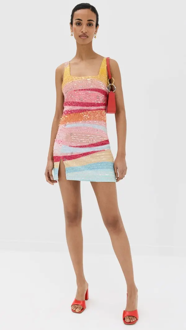 Staud Le Sable Embellished Mini Dress