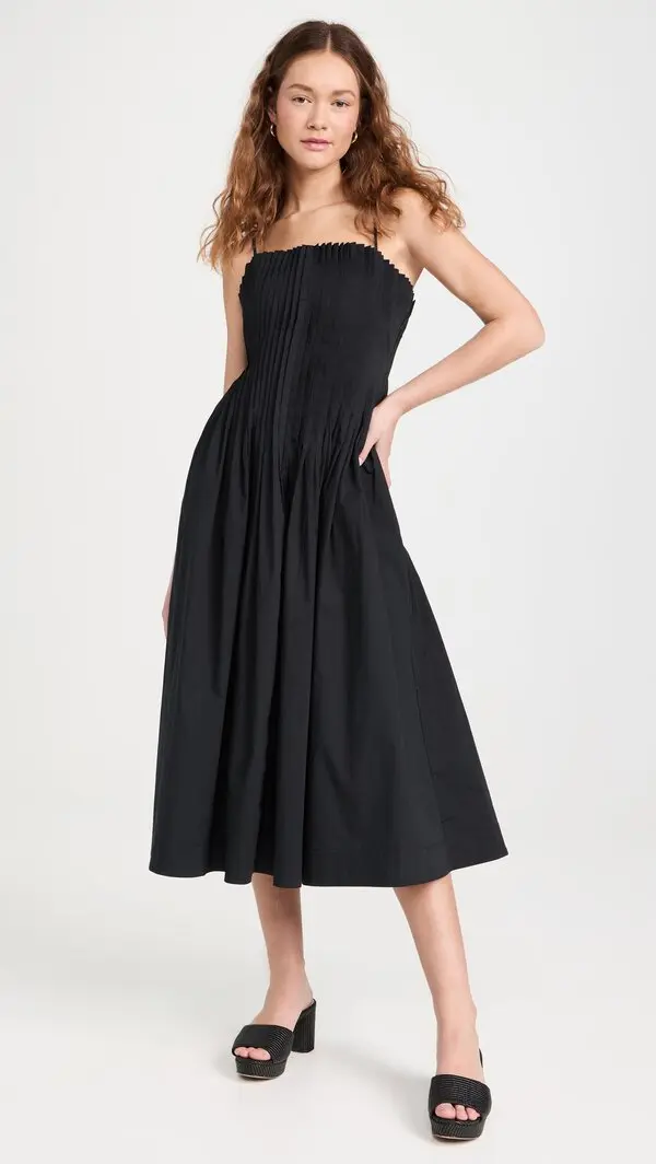 staud bella midi dress Midi Bella Dress In White