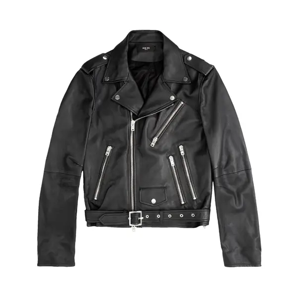 Amiri Perfecto Leather Jacket With Embroidery