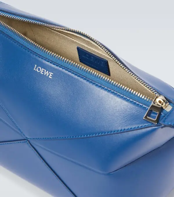 Loewe Puzzle Fold Leather Toiletry Bag - Blue | Editorialist