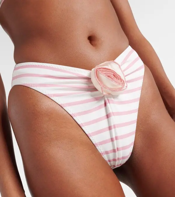 SAME Rose Floral-appliqué Bikini Bottom - Pink