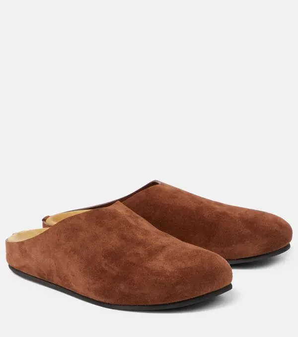 THE ROW Hugo Suede Mules - Brown