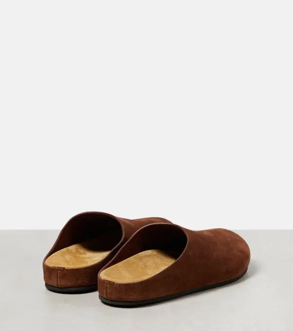 THE ROW Hugo Suede Mules - Brown