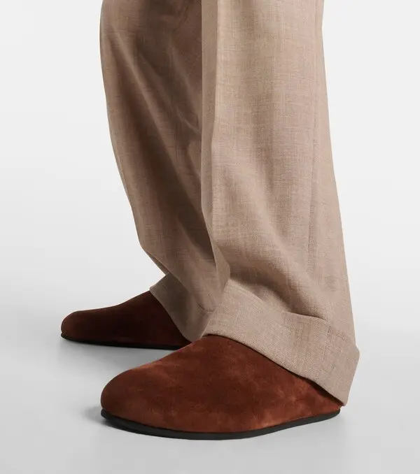 THE ROW Hugo Suede Mules - Brown