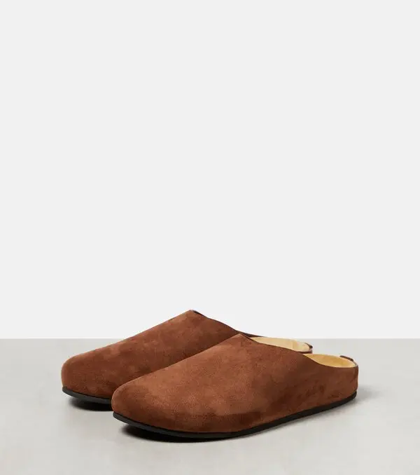 THE ROW Hugo Suede Mules - Brown