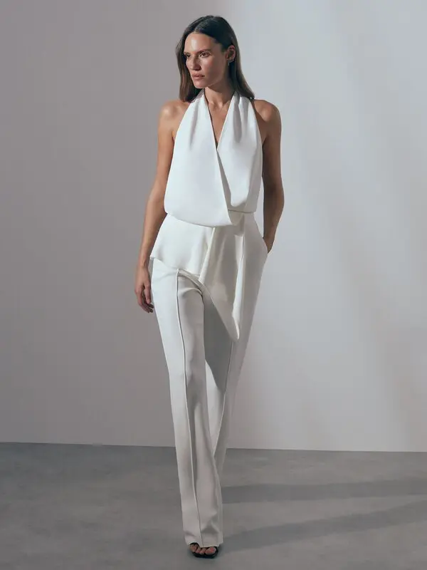 ATELIER April Draped Bridal Jumpsuit